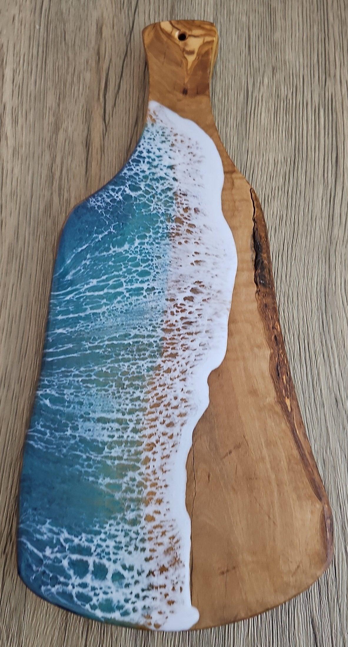 Ocean Wave Olive Wood Charcuterie Board/Cutting Board – Creative Spruce ...